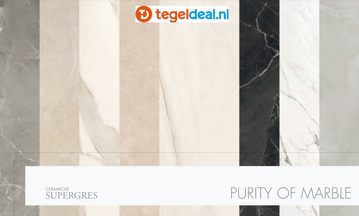 Supergres Purity of Marble, Elegant Greige Matt, 60x120 cm, marmerlook. De zuiverheid van marmer ...